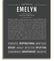 Emelyn Personalized Name Meaning Art Prints – Name Stories