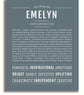 Emelyn Personalized Name Meaning Art Prints – Name Stories
