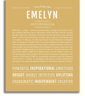 Emelyn Personalized Name Meaning Art Prints – Name Stories
