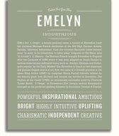 Emelyn Personalized Name Meaning Art Prints – Name Stories