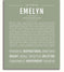 Emelyn Personalized Name Meaning Art Prints – Name Stories