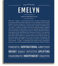 Emelyn Personalized Name Meaning Art Prints – Name Stories