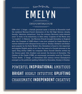Emelyn Personalized Name Meaning Art Prints – Name Stories