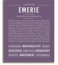 Emerie Personalized Name Meaning Art Prints – Name Stories