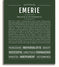 Emerie Personalized Name Meaning Art Prints – Name Stories
