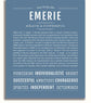 Emerie | Name Art Print – Name Stories