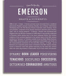 Emerson (female) | Name Art Print – Name Stories
