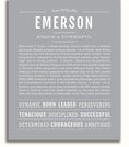 Emerson Personalized Name Meaning Art Prints – Name Stories