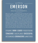 Emerson (female) | Name Art Print – Name Stories