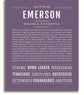 Emerson Personalized Name Meaning Art Prints – Name Stories
