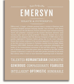 Emersyn | Name Art Print – Name Stories
