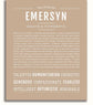 Emersyn Personalized Name Meaning Art Prints – Name Stories
