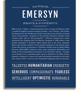 Emersyn | Name Art Print – Name Stories