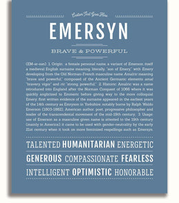 Emersyn | Name Art Print – Name Stories