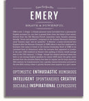 Emery Personalized Name Meaning Art Prints – Name Stories