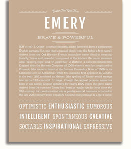 Emery (female) | Name Art Print – Name Stories