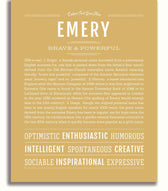 Emery Personalized Name Meaning Art Prints – Name Stories