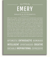 Emery Personalized Name Meaning Art Prints – Name Stories