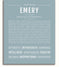 Emery Personalized Name Meaning Art Prints – Name Stories