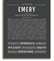 Emery Personalized Name Meaning Art Prints – Name Stories