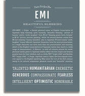 Emi Personalized Name Meaning Art Prints – Name Stories