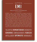 Emi | Name Art Print – Name Stories