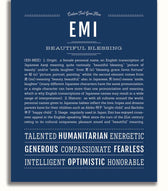 Emi Personalized Name Meaning Art Prints – Name Stories
