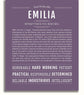 Emilia Personalized Name Meaning Art Prints – Name Stories