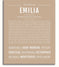 Emilia Personalized Name Meaning Art Prints – Name Stories