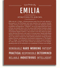 Emilia Personalized Name Meaning Art Prints – Name Stories