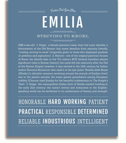 Emilia | Name Art Print – Name Stories