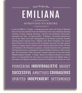 Emiliana Personalized Name Meaning Art Prints – Name Stories