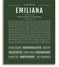 Emiliana Personalized Name Meaning Art Prints – Name Stories
