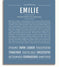 Emilie Personalized Name Meaning Art Prints – Name Stories