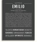 Emilio Personalized Name Meaning Art Prints – Name Stories