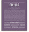 Emilio Personalized Name Meaning Art Prints – Name Stories