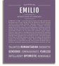 Emilio Personalized Name Meaning Art Prints – Name Stories