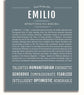 Emilio Personalized Name Meaning Art Prints – Name Stories