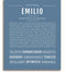 Emilio Personalized Name Meaning Art Prints – Name Stories