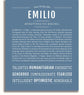 Emilio Personalized Name Meaning Art Prints – Name Stories