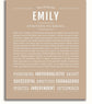 Emily Personalized Name Meaning Art Prints – Name Stories
