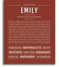 Emily Personalized Name Meaning Art Prints – Name Stories