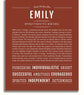 Emily Personalized Name Meaning Art Prints – Name Stories