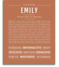 Emily Personalized Name Meaning Art Prints – Name Stories