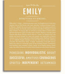 Emily Personalized Name Meaning Art Prints – Name Stories