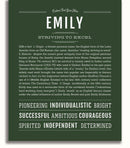 Emily Personalized Name Meaning Art Prints – Name Stories
