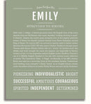Emily Personalized Name Meaning Art Prints – Name Stories