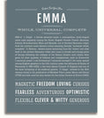 Emma Personalized Name Meaning Art Prints – Name Stories