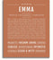 Emma Personalized Name Meaning Art Prints – Name Stories