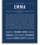 Emma Personalized Name Meaning Art Prints – Name Stories